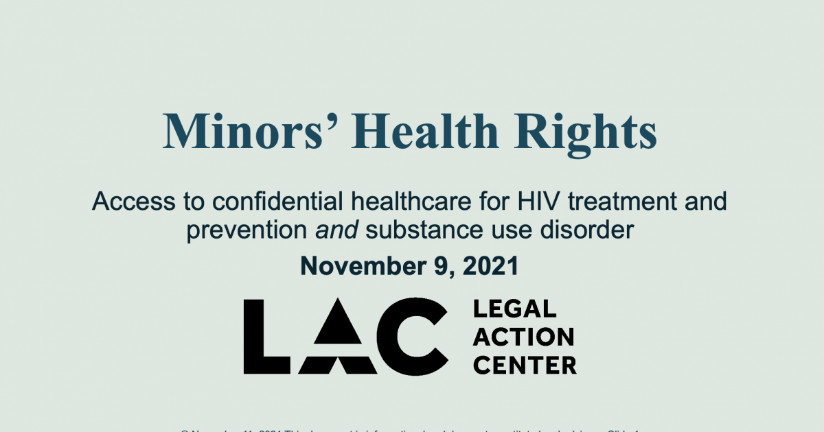 Legal Action Center | Minors' Health Rights - Access to Confidential…